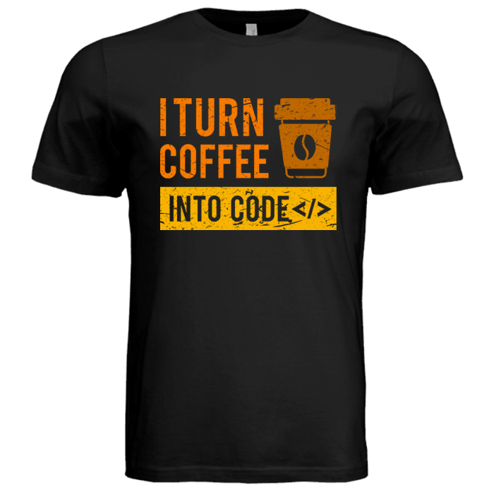 I Turn Coffee Into Code | Programmer Tshirt - Tshirt Hero UAE